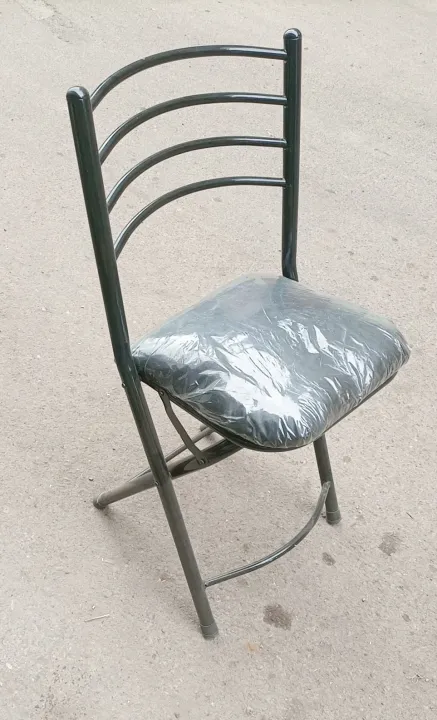 ASM Folding Travelling Color Coated Black Soft Cushion Form Chair with ...