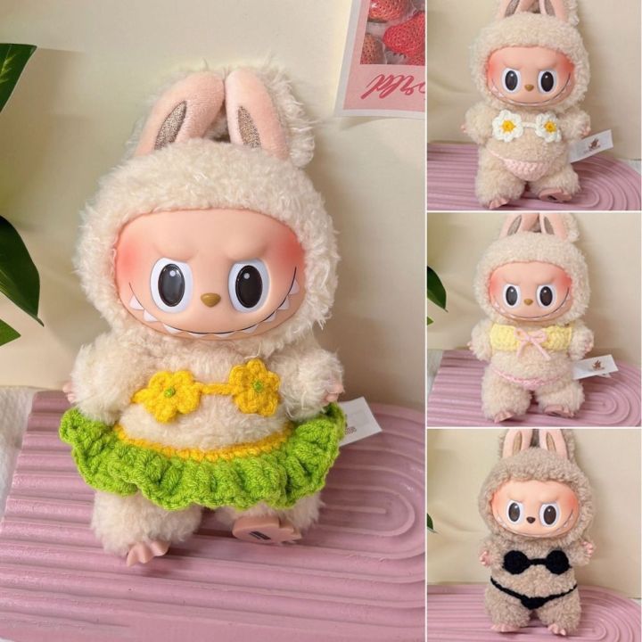 Cute Knitting Wool Doll Swimsuit Grass Skirt Hawaiian Style Doll Bra ...