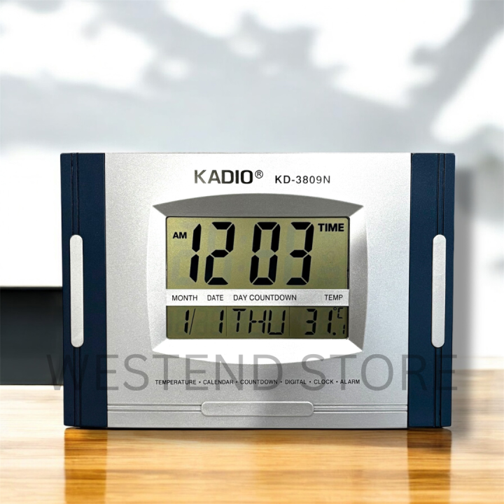 KADIO 3806N DIGITAL WALL AND TABLE CLOCK WITH DAY DATE TEMPERATURE ...