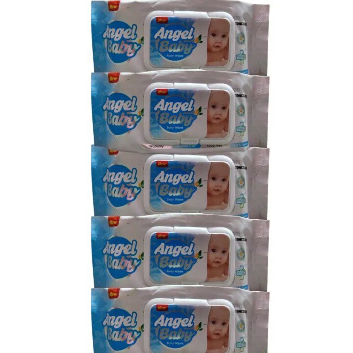 Pack of 5 Wipes Angel Baby Wipes Cotton (70 Sheets Each Packet) | Daraz.pk