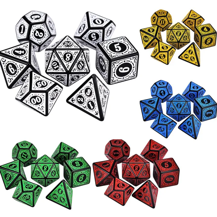 D12 D20 7-Die For TRPG DND Glitter Dice Set Iidescent Game Accessory ...
