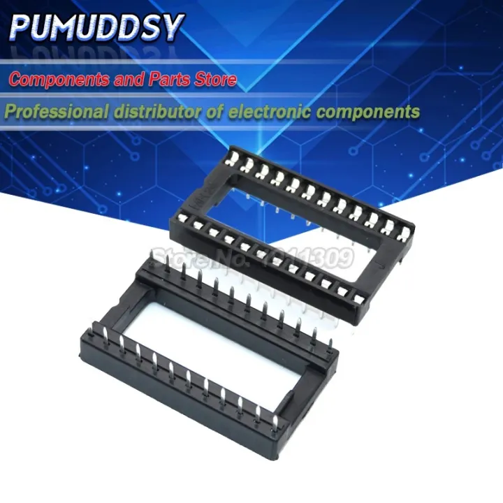10PCS DIP-24 Wide body Square Hole 24 Pins 2.54MM DIP24 IC Sockets ...