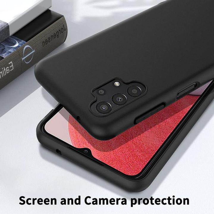 Samsung Galaxy A32 Soft Silicon Matte Black Back Cover Case Airbag ...