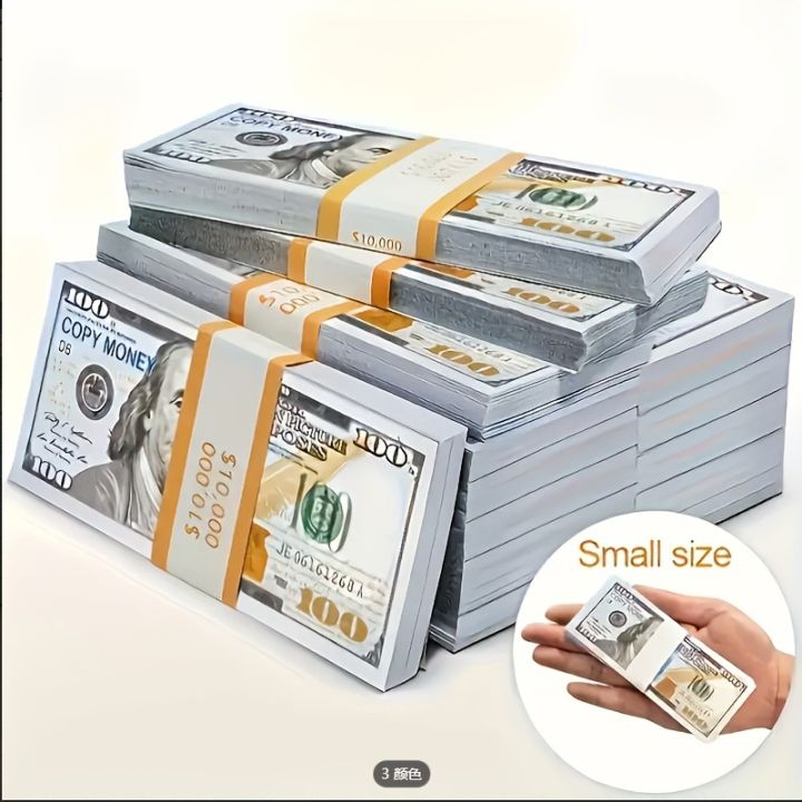 Prop Play Money – Two-Sided Full-Print Novelty $100 Bills, Highly ...