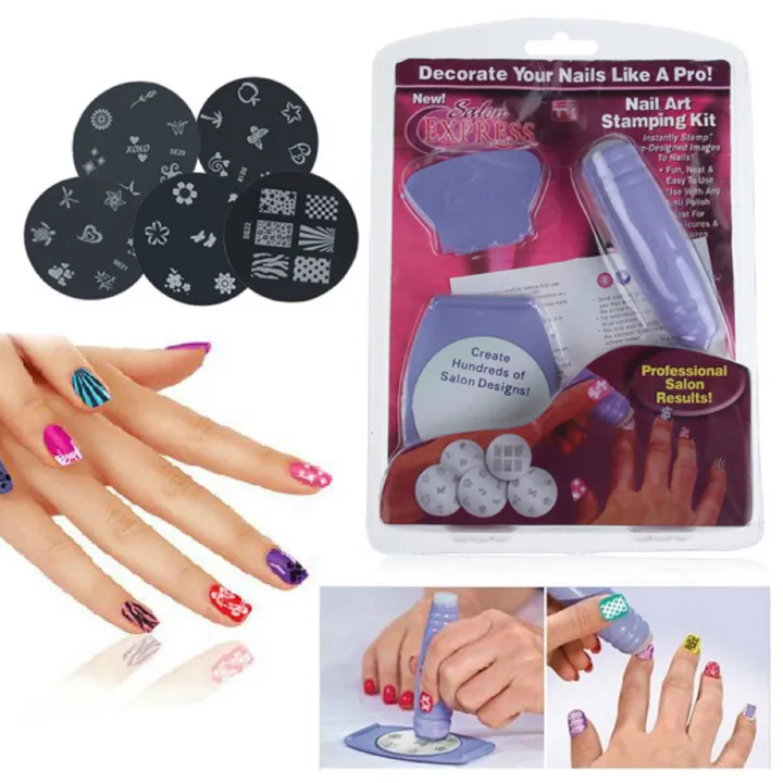 Nail Art Stamping Kit with Stamping Plates - Salon Express Nail Art ...
