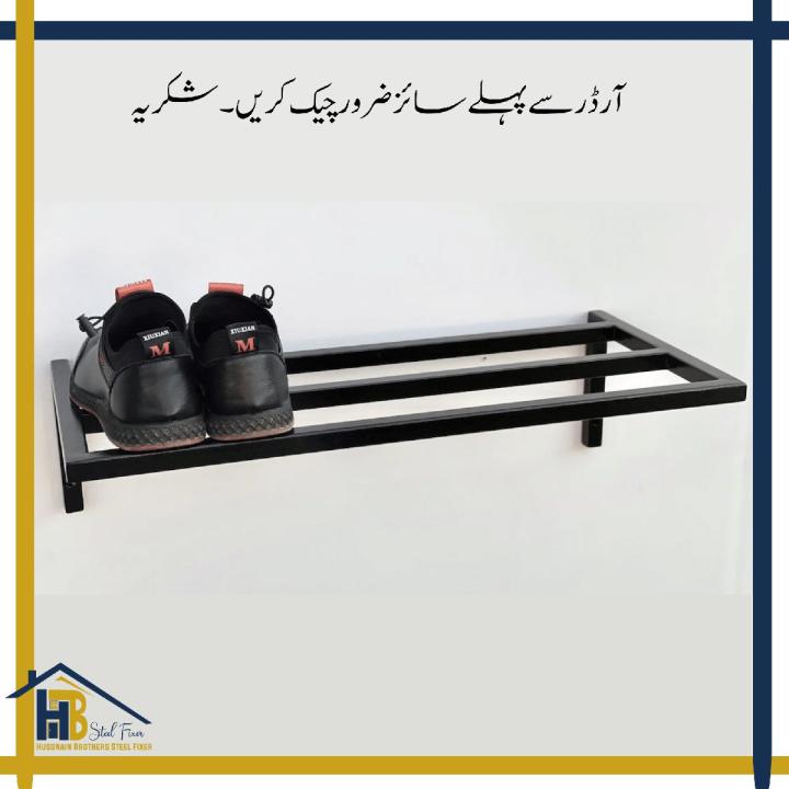 HB One Piece Customize, Entryway Shoe Rack, Black Metal Shoe Bench ...