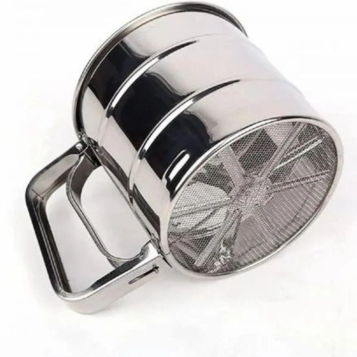 Handheld Stainless Steel Flour Shaker Mesh Flour Bolt Sifter Mechanical ...