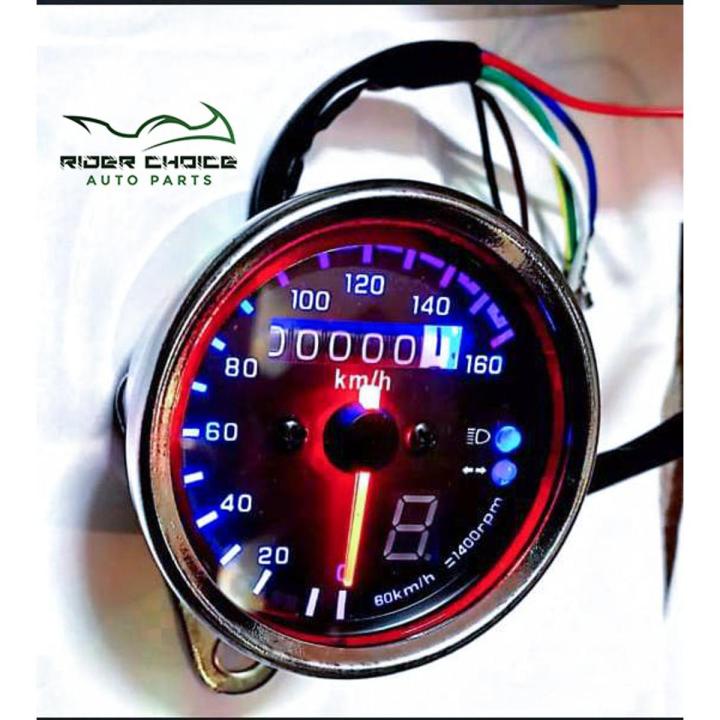 Universal Speedometer with LED Back Light & Gear Counter Display Metal ...