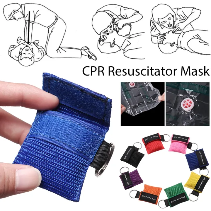 First Aid Face Mask Shield Disposable CPR Resuscitator Mask Breathing ...