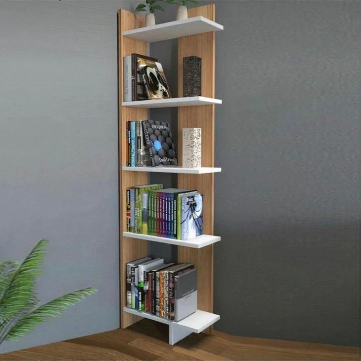 Hommey 5-Shelf Modern Display Corner Unit Bookcase Bookshelf Shelving Unit (Customize) | Daraz.pk