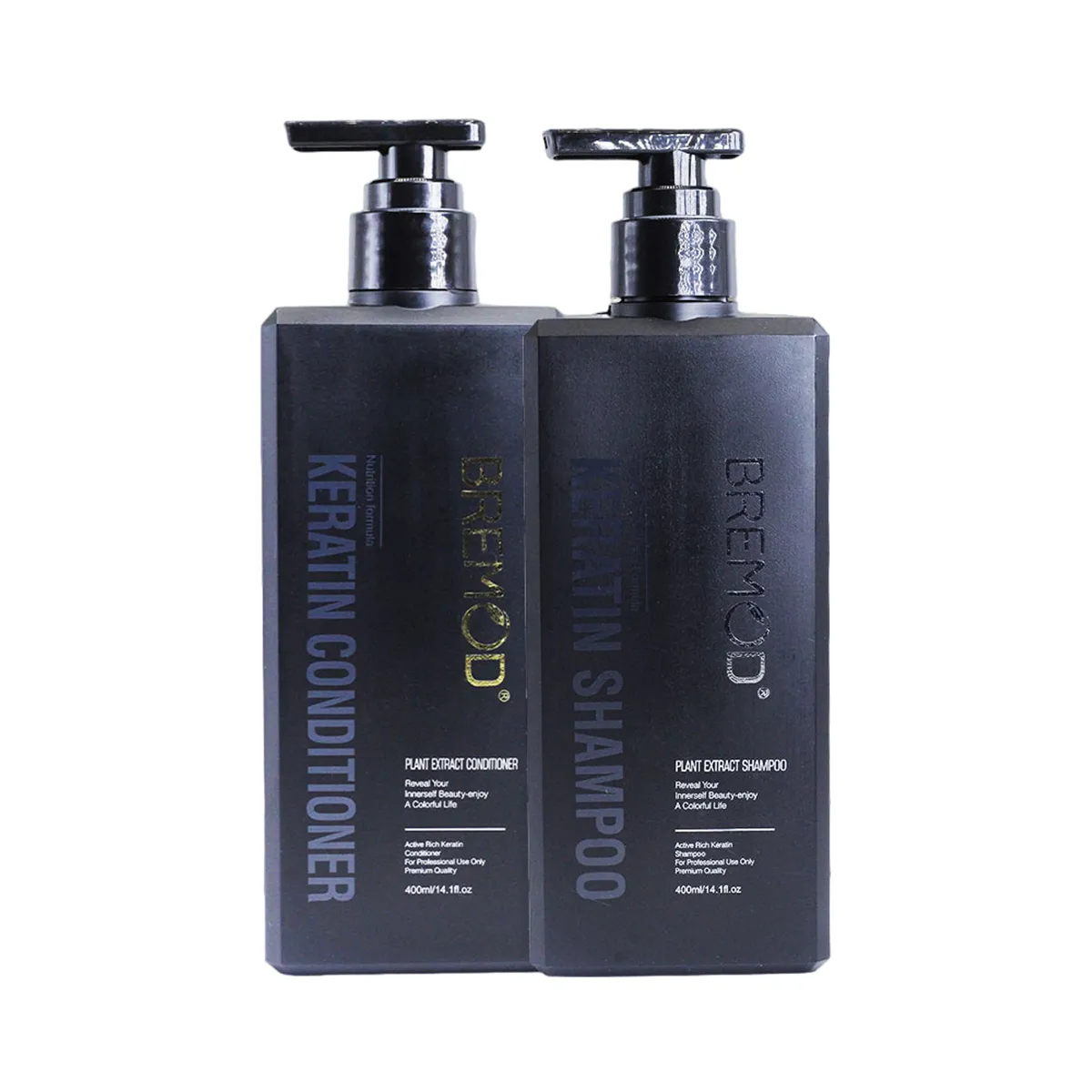 Bremod Keratin Shampoo 400ml + Keratin Conditioner 400ml Plant Extract ...