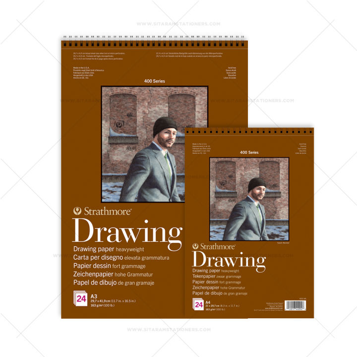 Strathmore 400 Series Drawing HEAVY WEIGHT PAPER SPIRAL PAD CREAM 163 ...