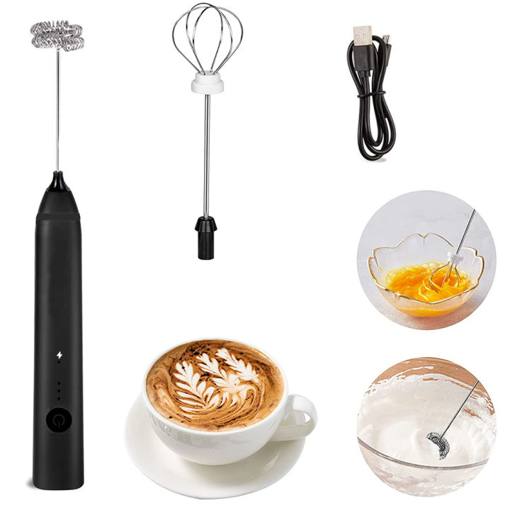 Electric Coffee Mixer Rechargeable Milk Shaker Maker Frother Foamer USB ...