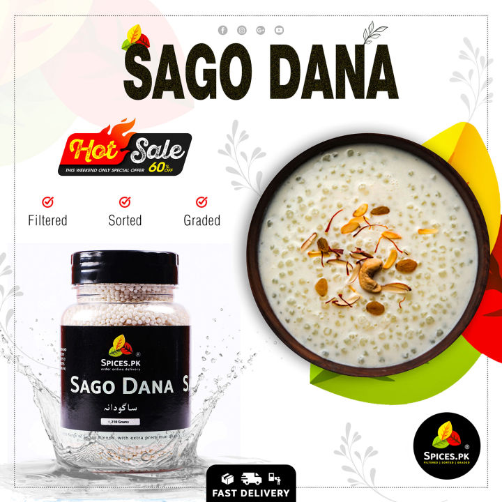 Premium Sabudana - Sago Dana - White Tapioca Seeds - 210g Pack | Daraz.pk