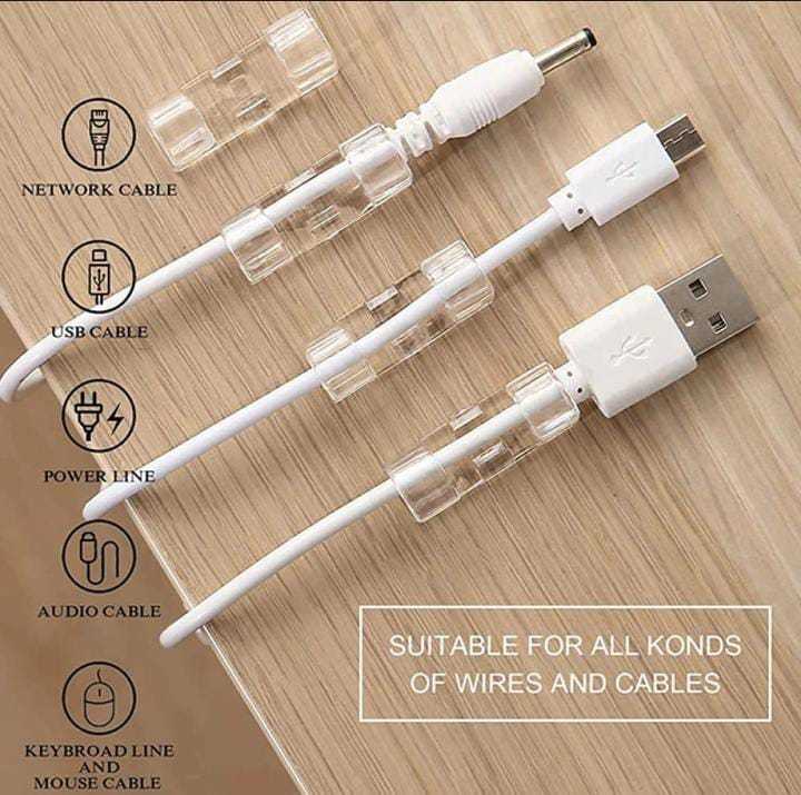 20pcs Smart Cable Organizer Desktop and Workstation Cord Clips ...