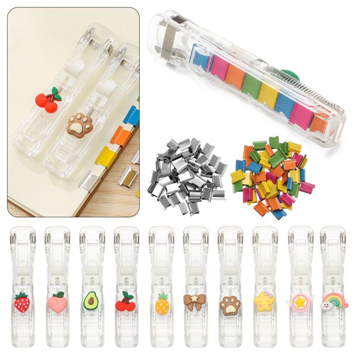 Transparent Snacks Sealing Clip Stationery Remover Binder Push Clip ...