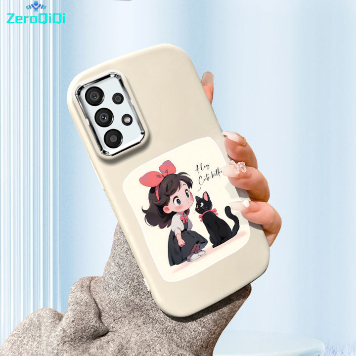 ZeroQiQi for Samsung A33 5G Back Cover Little Girl and Black Cat ...