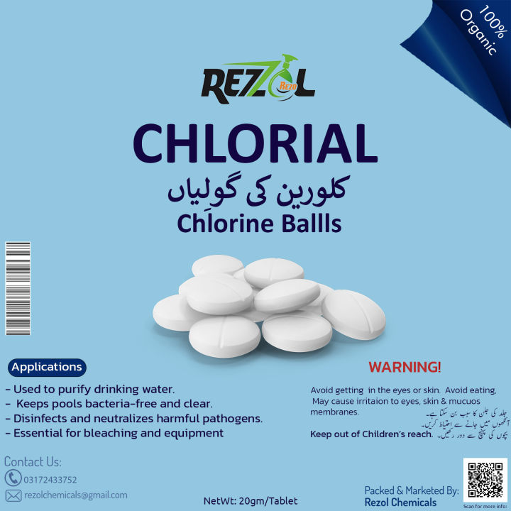 Rezol Chloreal Tablets - 400g (20 Tablets) Chlorine Tablets - TCCA ...