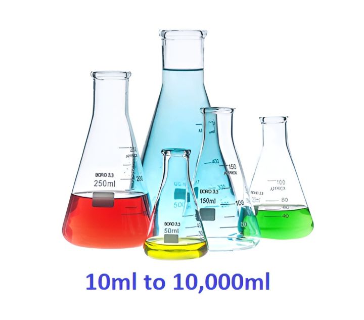 Glass Erlenmeyer Flask / Conical Flask - Graduated Borosilicate ...