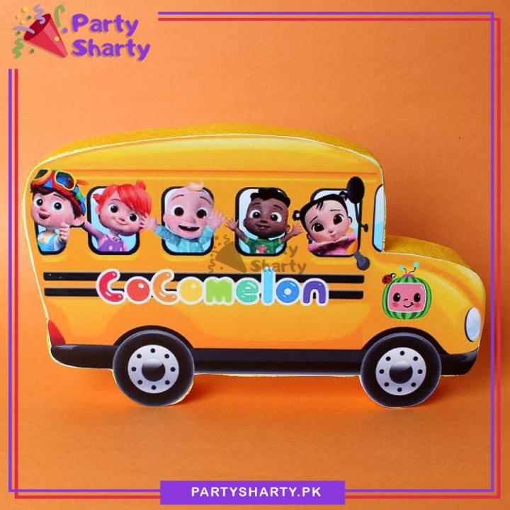 Cocomelon Family School Bus Thermocol Standee For Cocomelon Theme Based ...