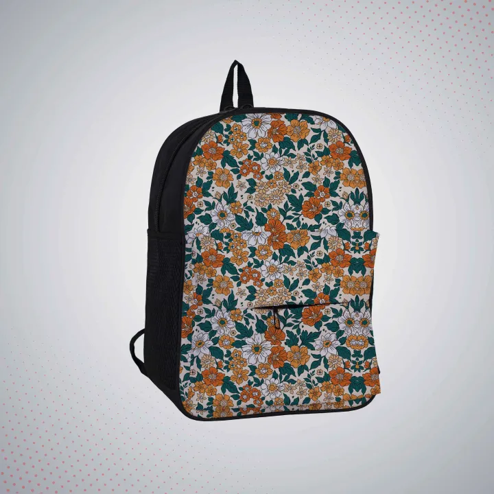 (Floral Design) Bags For Boys & Girls. Digitally printed on Fabric with ...