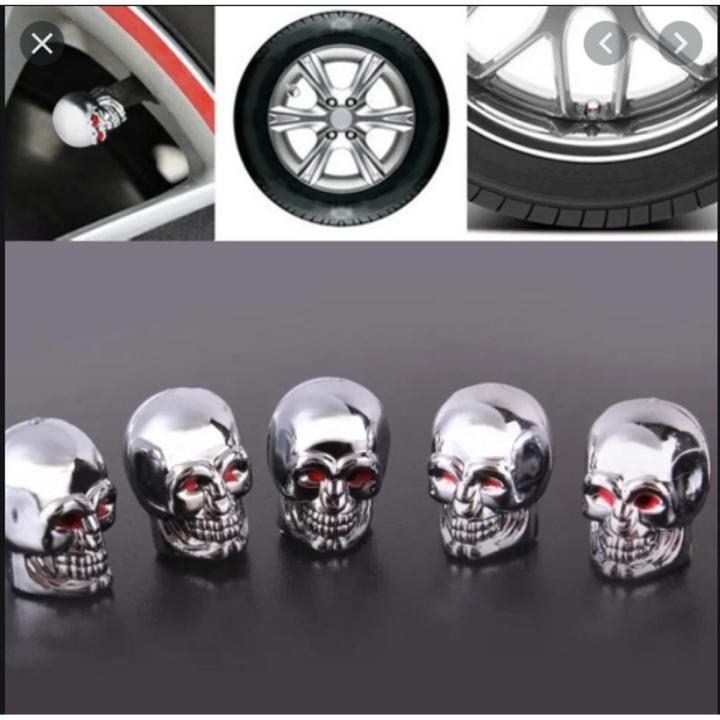 Evil Skull Tire Tire Air Valve Stem Nozzle Dust Caps Car Bike TruckEvil ...
