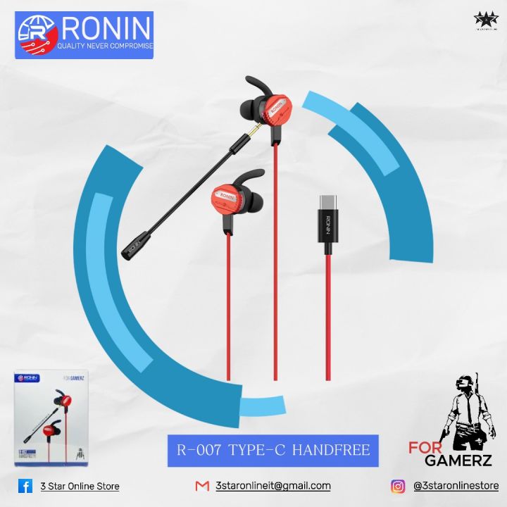 Gusto Ronin R-007 Type C Handfree, Gaming Handsfree - Best PUBG ...