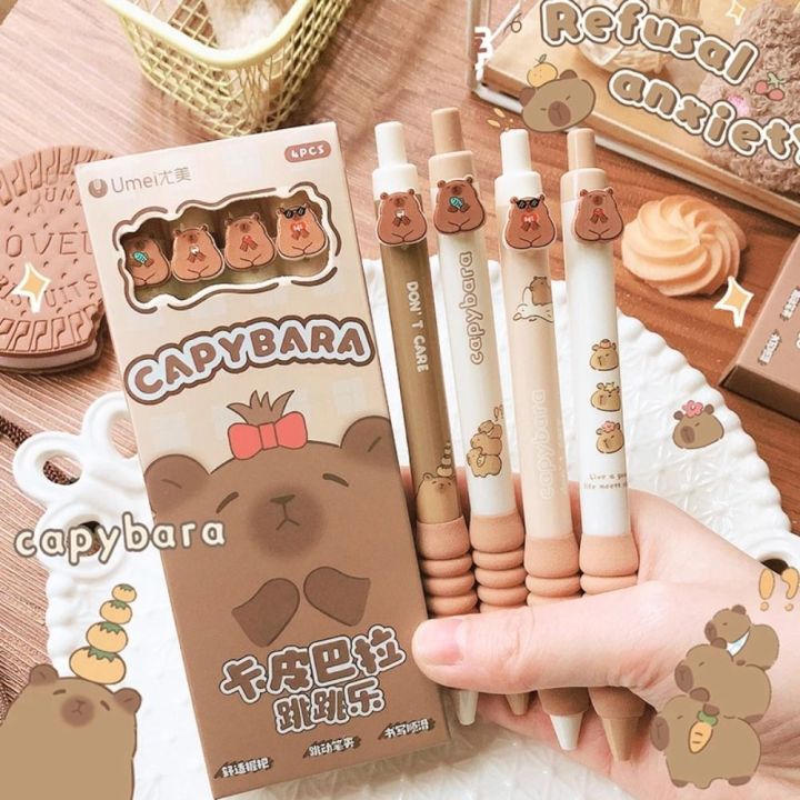 Pretty Aesthetic Kawaii Capybara Gel Pen Blue Ink Cartoon Erasable Pen ...