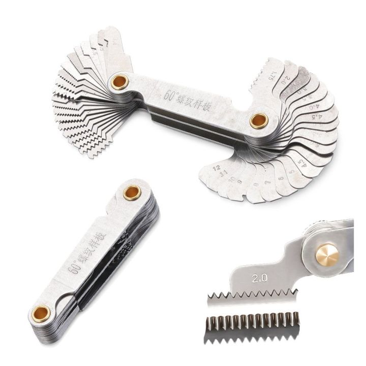 Cut Step 55/60 Degree Metric Inch Gear Tooth Gauges Screw Pitch Center ...