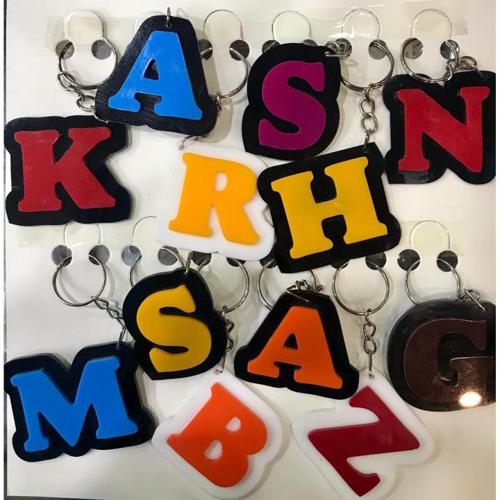 Mix Alphabet Letter Key Chain High Quality (Pack of 12 PCS) | Daraz.pk