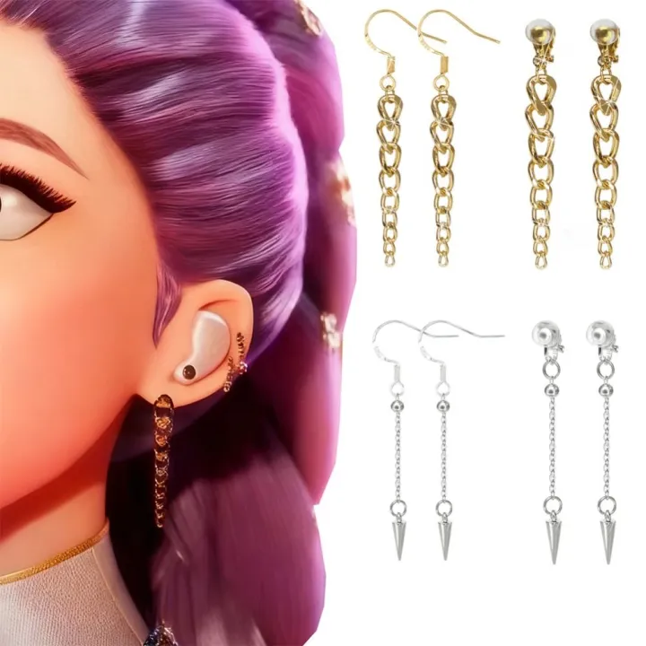 New Zoey Kpop Demon Hunters Cosplay Ear Pendant Resin Girl Group Idol ...