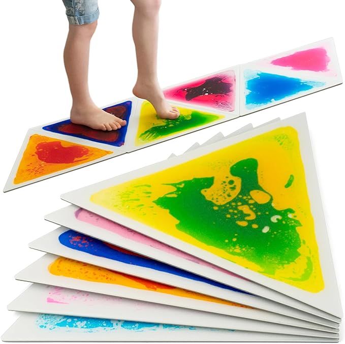 Liquid Triangle Sensory Tiles - 13" x 15" Colorful Floor Lava Tiles for ...