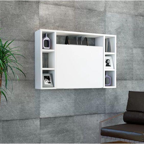 New Folding Wall Mounted Desk With Shelves Best for Home Office Call ...