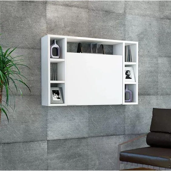 New Folding Wall Mounted Desk With Shelves Best for Home Office Call ...