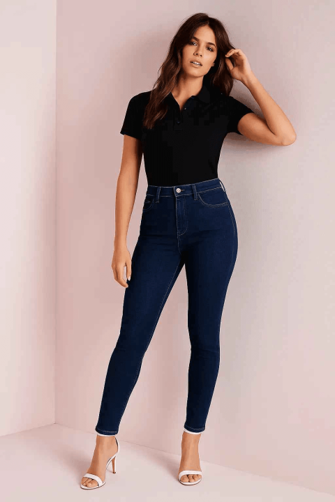 Classic Dark Blue Skinny Jeans for Timeless Style and Comfort | Daraz.pk
