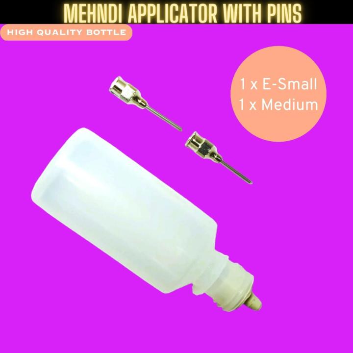 mehndi injection pen Applicator Squeeze Bottle with 2 Needle Ready to ...