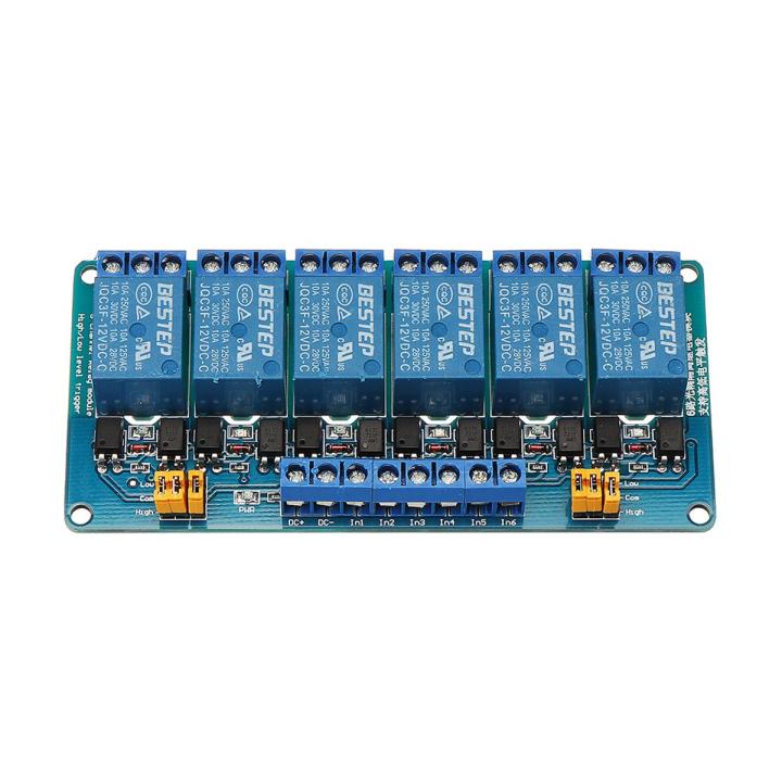6-channel 12V relay Computers module high and low level trigger ...