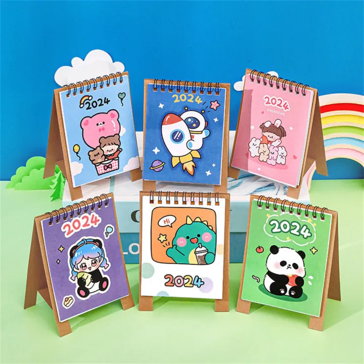 Small size Mini calendar Charming Colorful design Desktop Cute cartoon ...