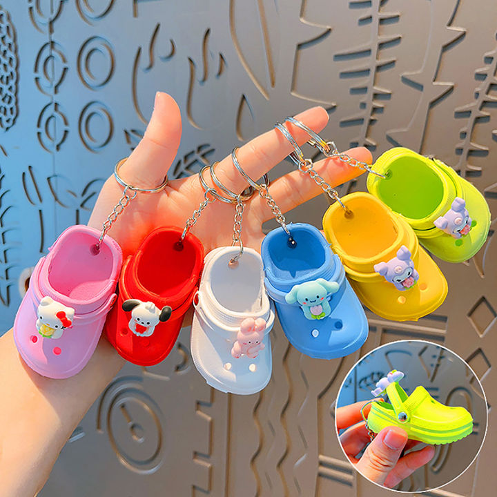 Cute Small New Mini Slippers Hole Shoes Car Couple Key Chain Backpack ...