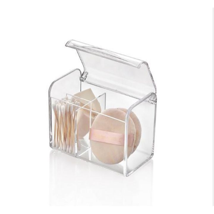 Sturdy with Lid Cotton Swab Holder Plastic with Compartments Storage ...