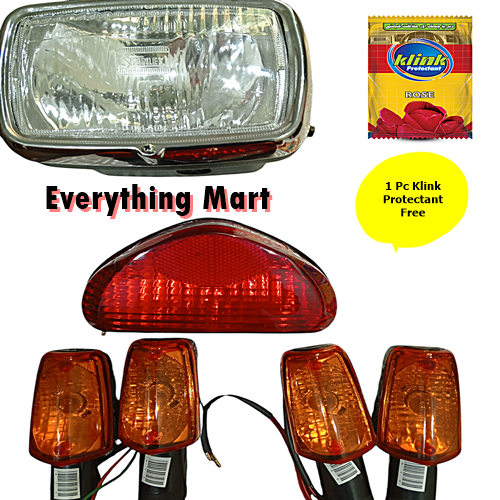 Complete Head Light, Brake Light and 4 Indicators Package for Bike ...