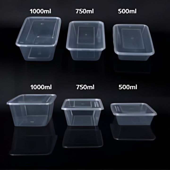 Disposable plastic boxes 500ML & 750ML & 1000ML Pack of 8/10/12/15pcs ...