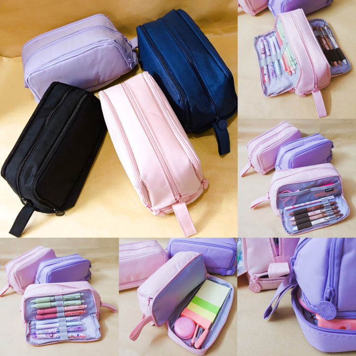 Large Capacity 4 Compartments Stationery Pouch - ANGOO 4 Compartments ...