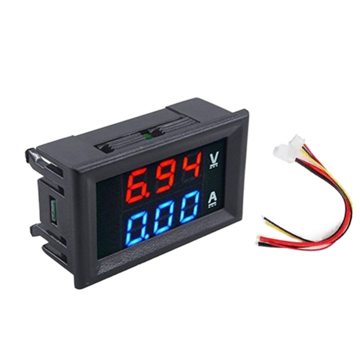 DC 100V 10A 3 Digit 5 Wires Red-Blue Digital LED Display Voltmeter, DC ...