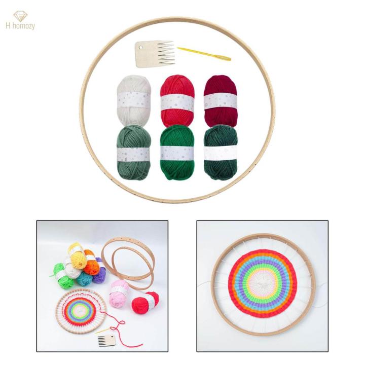 Weaving Loom Set Round DIY Pattern Woven Board Wooden Fittings Handmade ...