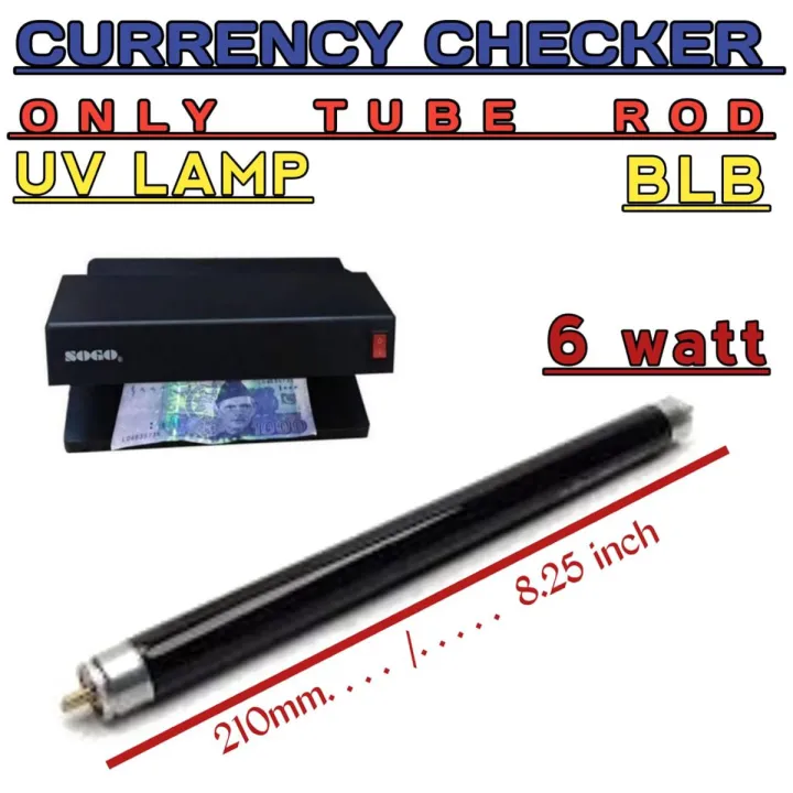 6 watt money detector, note checker glass tube rod 8.25 inches. ONLY ...