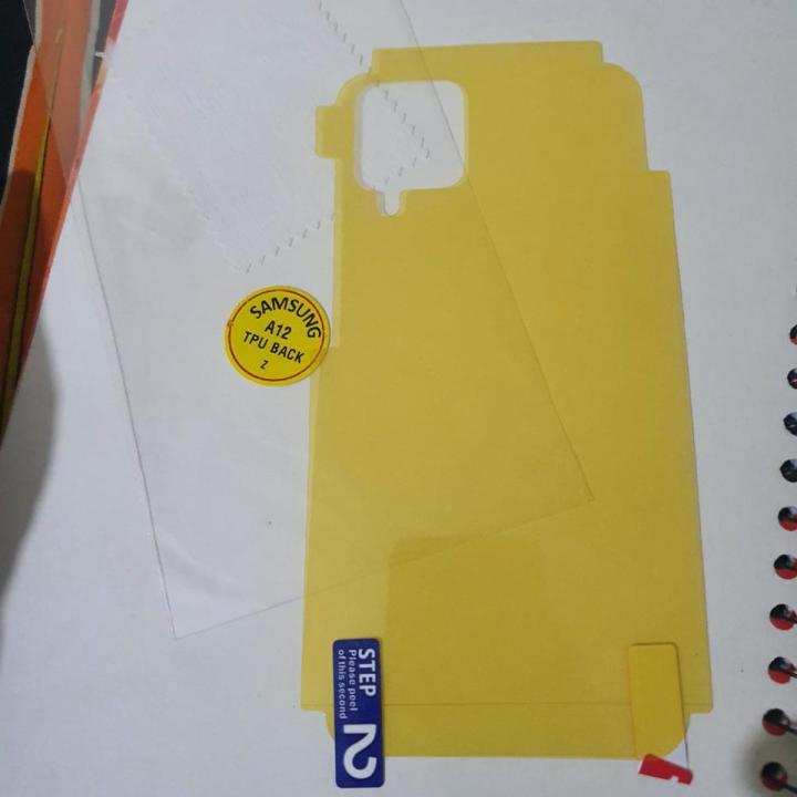 Samsung galaxy a12- Hydro gel Film Jelly skin Crystal Clear Transparent ...