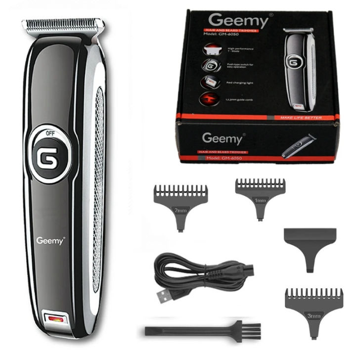 Geemy GM-6050 hair trimmer professional for men beard & hair clipper rechargeable face hair ...