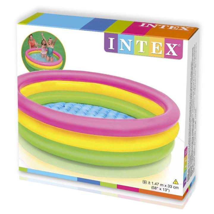 Original Intex 57422 3-Hoop Inflatable Paddling Pool 147 x 33 cm | Daraz.pk