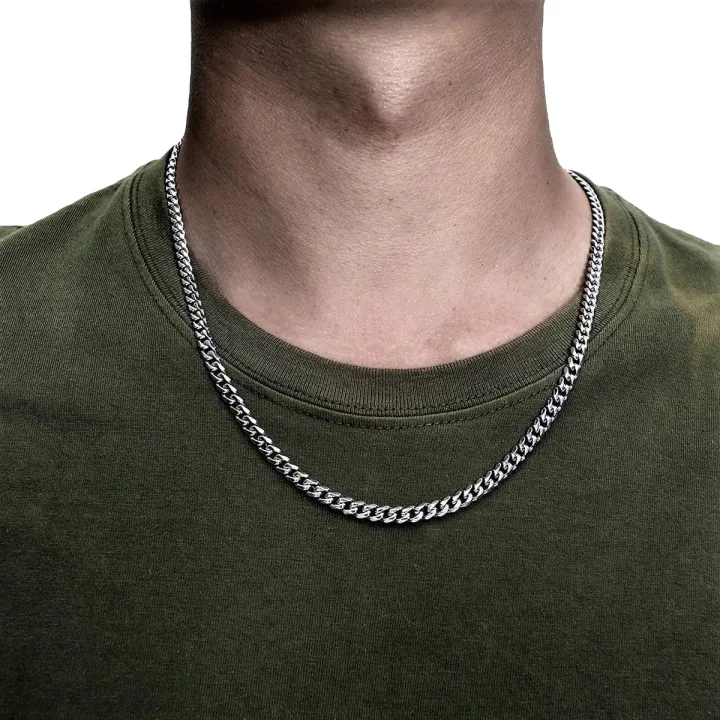 Fashion Frill Men's Double Coated Popular Stainless Steel Silver Chain ...